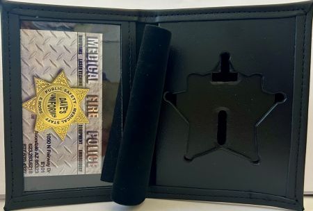 Dave's Uniforms, LLC - Leather Recessed Badge / ID Wallet, PERFECT FIT ...