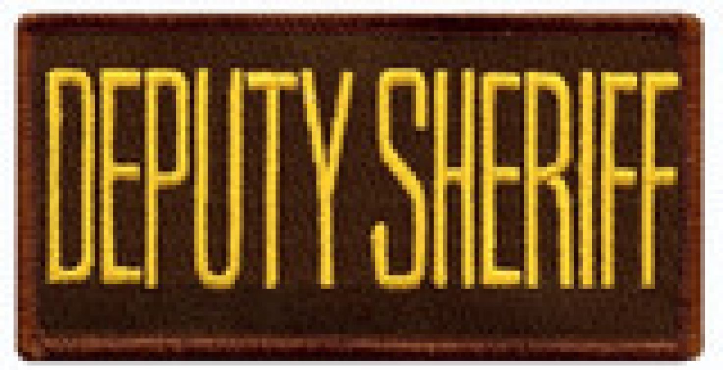 Dave's Uniforms, LLC - DEPUTY SHERIFF ID PATCH 4"W X 2"T, GOLD ON BROWN ...