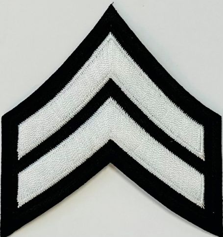 Dave's Uniforms, LLC - CORPORAL (CPL) CHEVRON WHITE on BLACK - SOLD in ...