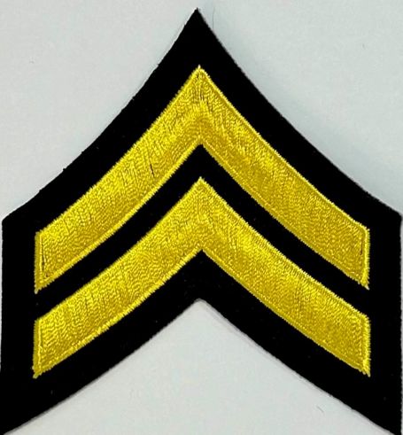 Dave's Uniforms, LLC - CORPORAL CHEVRONS MEDIUM GOLD on BLACK SOLD in ...