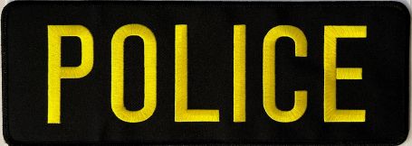 Dave's Uniforms, LLC - POLICE BACK PATCH - MEDIUM GOLD ON BLACK - WITH ...
