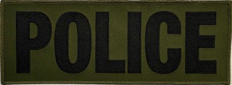 Dave's Uniforms, LLC - POLICE BACK PATCH - BLACK ON OD GREEN - WITH ...