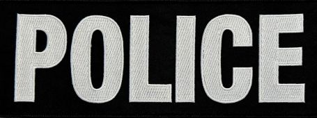 Dave's Uniforms, LLC - POLICE BACK PATCH - WHITE ON BLACK - WITH VELCRO ...