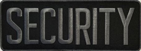 Dave's Uniforms, LLC - SECURITY BACK PATCH - GREY ON BLACK - VELCRO ...