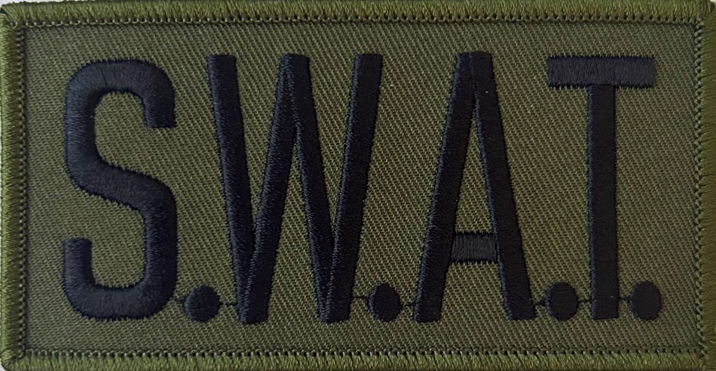 Dave's Uniforms, LLC - S.W.A.T. ID PATCH - 4"W X 2"T - BLACK ON OD ...